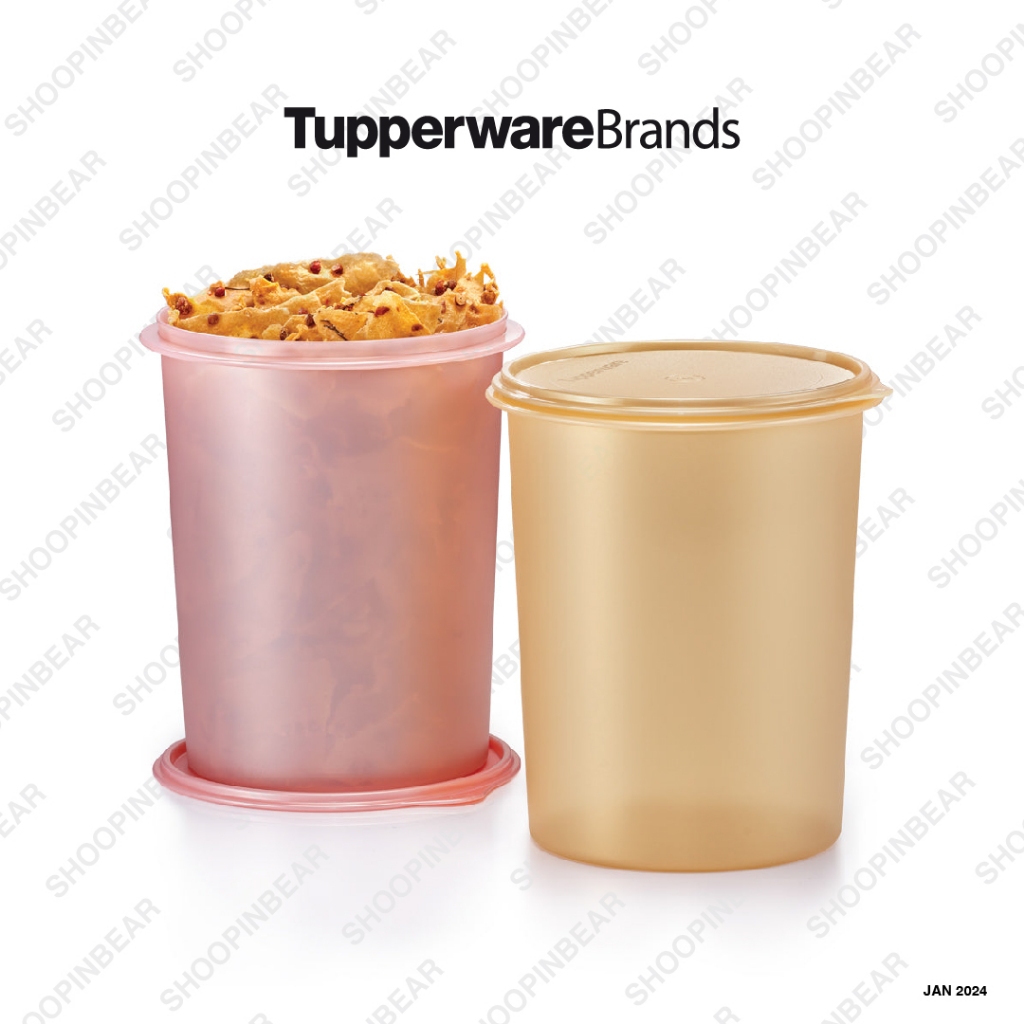 🔥CNY SALE🔥Tupperware Tall Canister Gold Rose Gold 10L Bekas Keropok ...