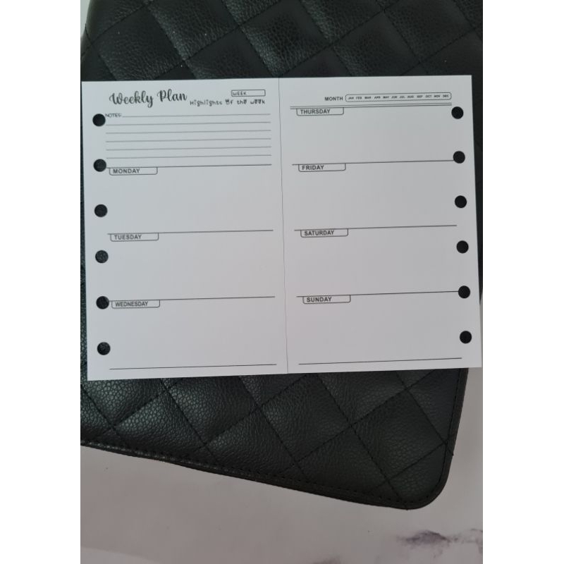 A7 HORIZONTALLY WEEKLY 6 RING PLANNER INSERT | Shopee Malaysia