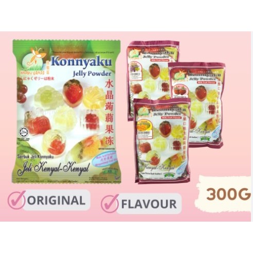 Happy Grass Konnyaku Jelly Powder Plain & All flavour 280g/300g HALAL MALAYSIA (HAPPYGRASS)(POP ...
