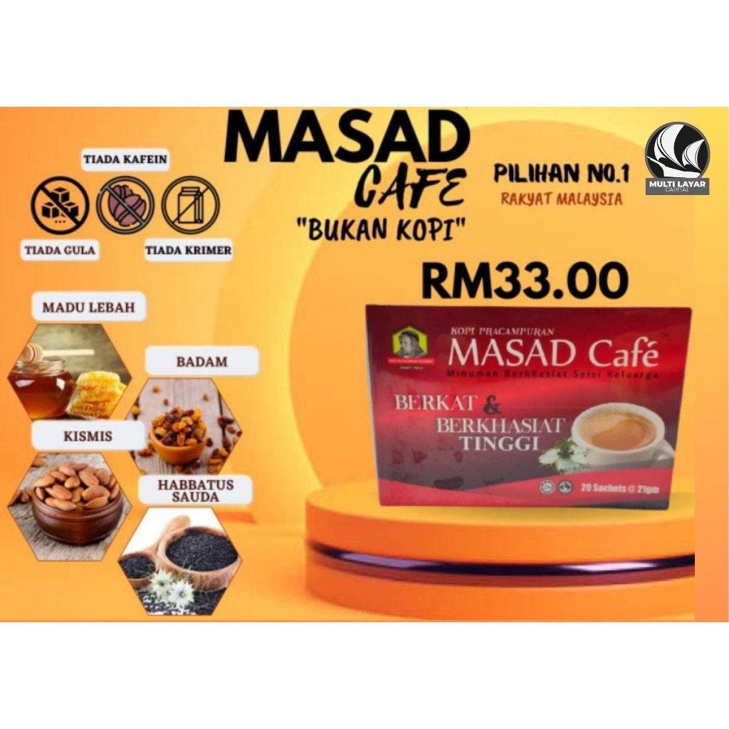 MASAD CAFE - MADU BERBENTUK SERBUK [ 💯 ORIGINAL HQ] | Shopee Malaysia
