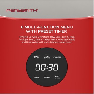 PerySmith Low GI Rice Cooker Easy Cooking Series (3L) PS900 | Shopee ...