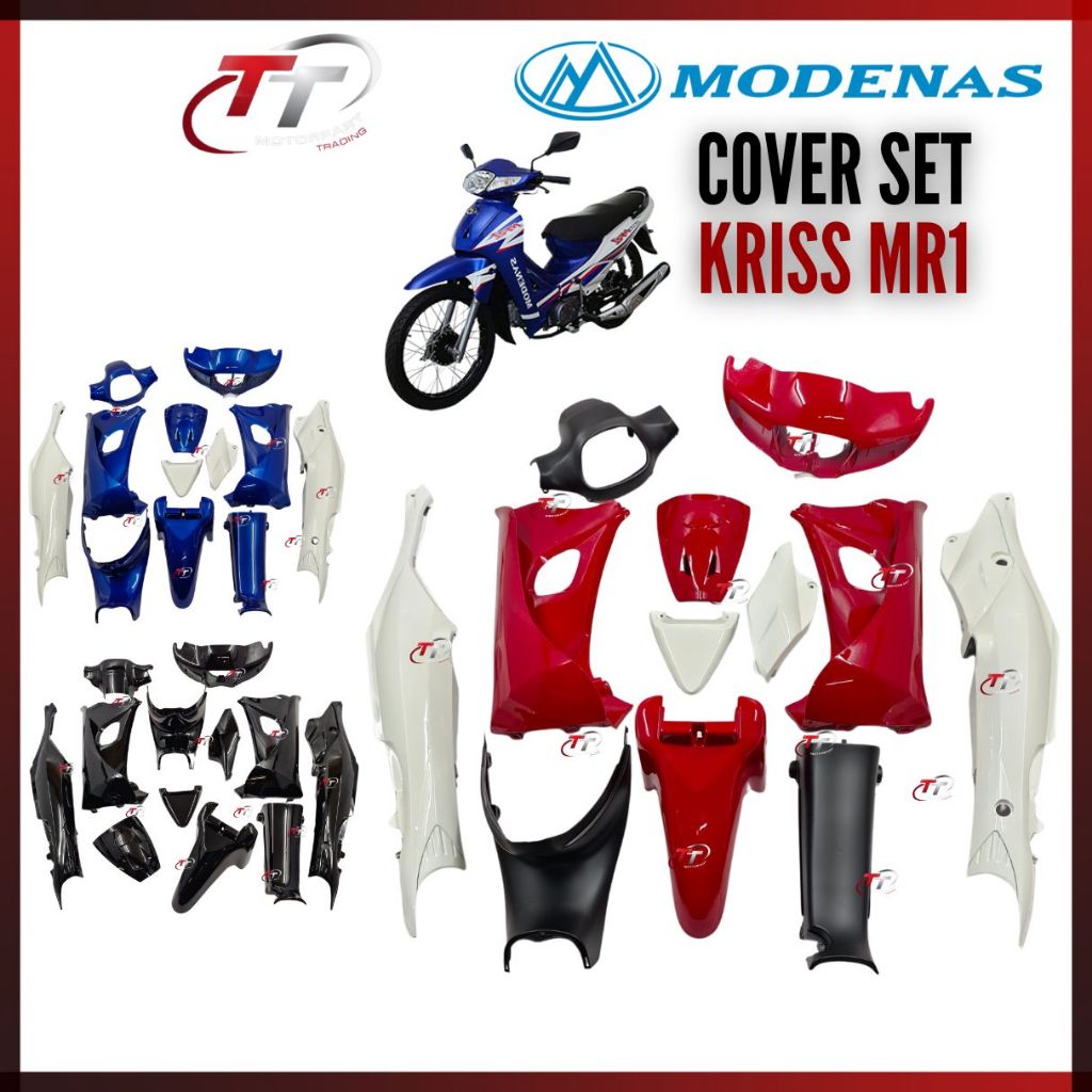 Modenas KRISS MR 1 MR1 COVERSET COVER SET CAVER KOVER KAVER BODY MERAH HITAM BIRU PUTIH BLACK ...