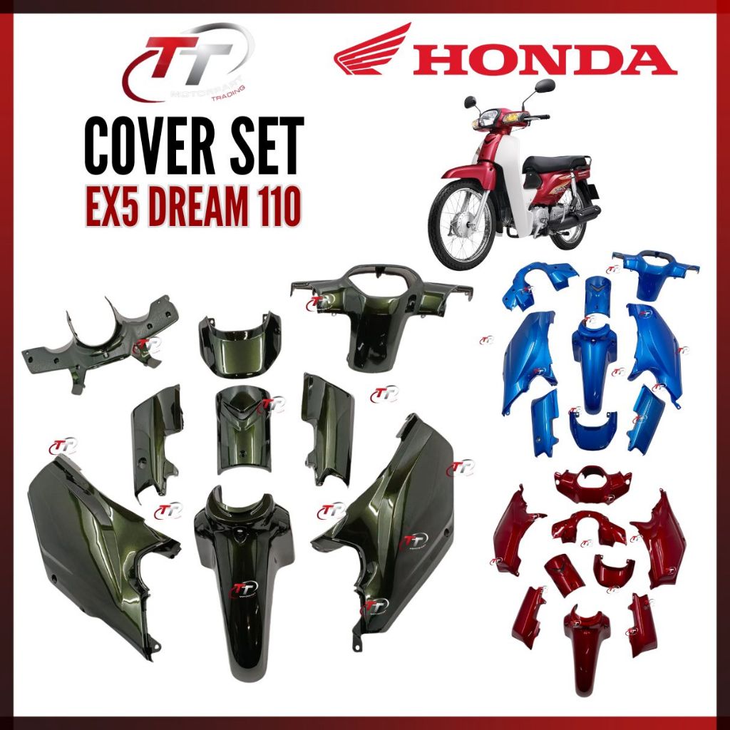 HODNA DREAM 110 EX5 DREAM110 Cover Set Coverset Body Caver Complete Black Candy Blue Red Merah ...