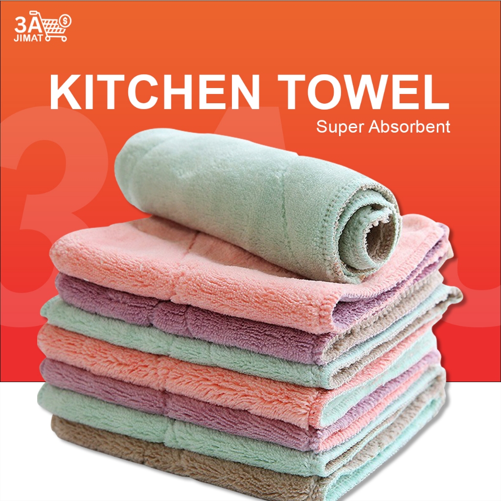 Kitchen Towel Microfiber Kain Lap Super Absorbent Kitchen Rag Cleaning ...