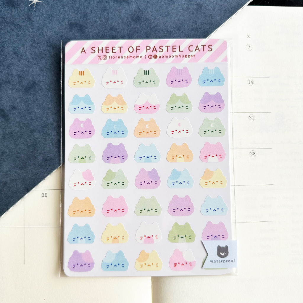 Original Art | A sheet of pastel cats | Shopee Malaysia