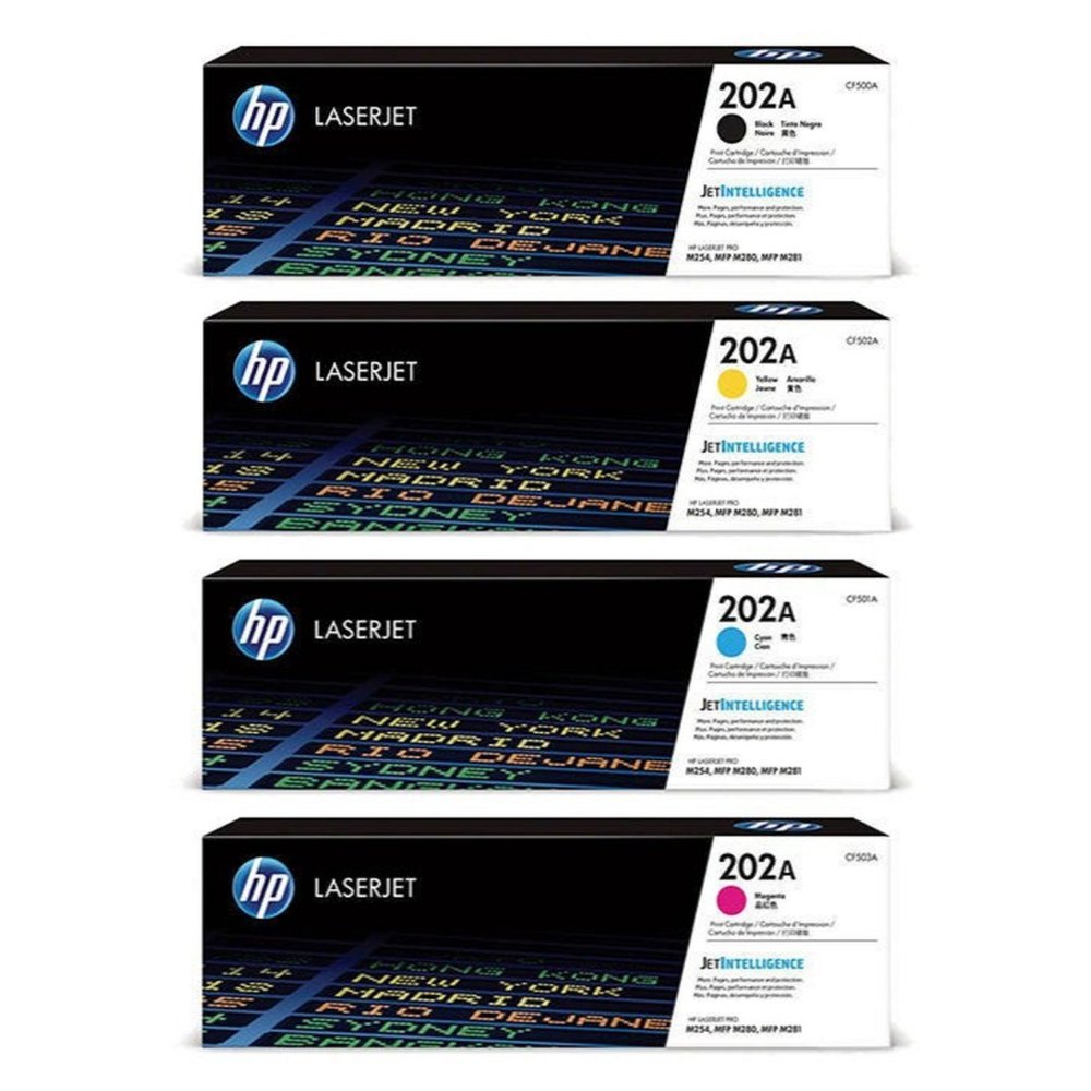 HP 202A LaserJet Toner (JetIntelligence) Black-CF500A/ Cyan-CF501A ...