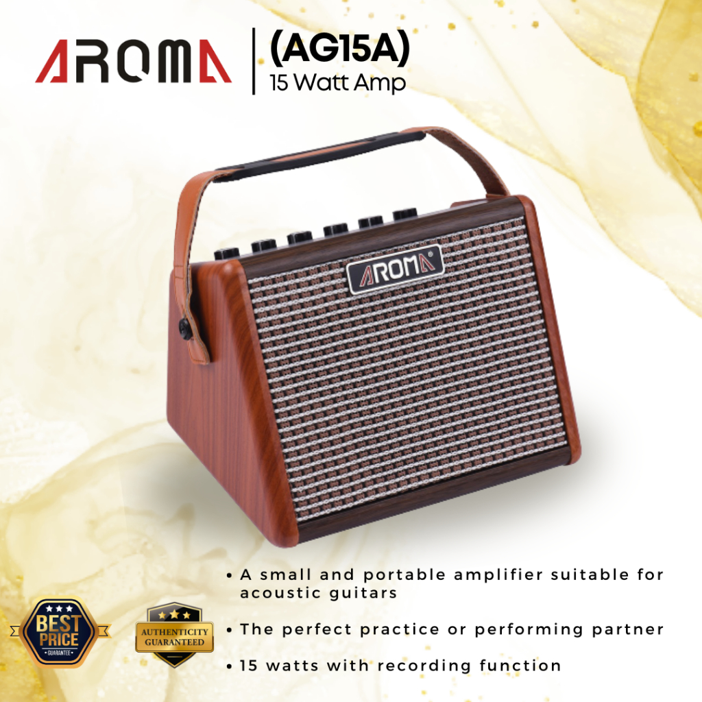 AROMA AG15A 15watt Portable Rechargeable Acoustic Amplifier ( AG-15 / AG 15 / AG15 ) | Shopee ...