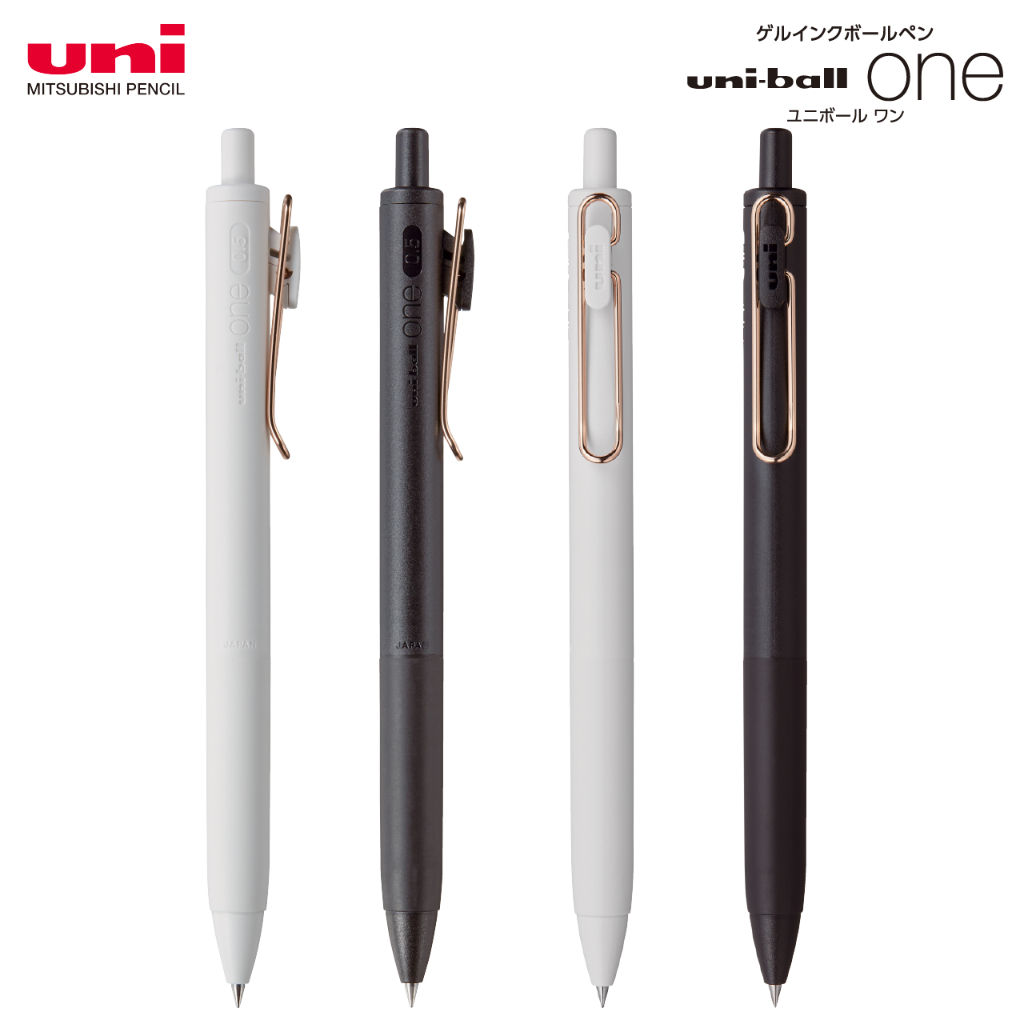 Uni-ball One Gel Ink Roller Pen Rose Gold Clip 0.38mm/0.5mm UMN-SG ...