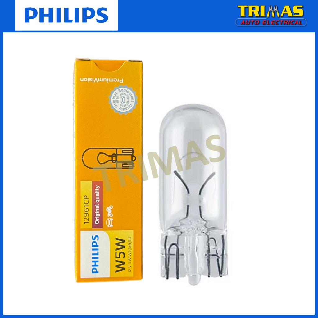 12961 Original Philips W5W 12V5W W2.1 x 9.5d Automotive Lighting (1PC ...