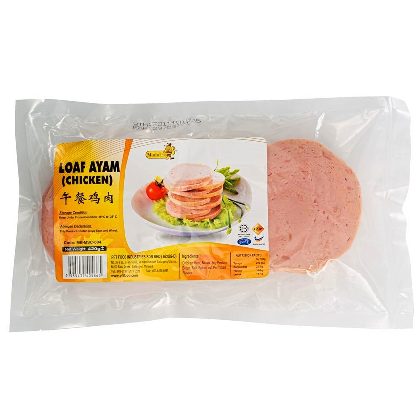 【HALAL】420G+- | MADUBEE CHICKEN MEAT LOAF | 鸡午餐肉 | Shopee Malaysia