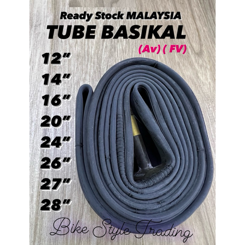 BICYCLE TUBE / TUIB BASIKAL RUBBER INNER TUBE 12'' 14'' 16'' 20'' 24 ...