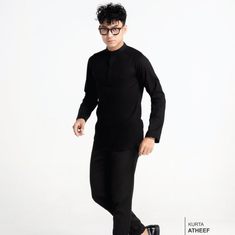 KURTA ATHEEF ( BLACK ) ELRAH | Shopee Malaysia
