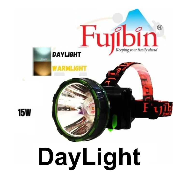 FUJIBIN 15W HEADLIGHT#HEADLAMP (DAYLIGHT AND WARMLIGHT) LAMPU KEPALA ...