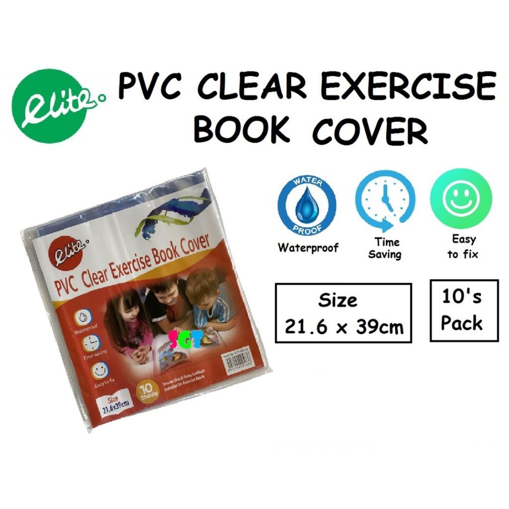Elite PVC Clear Book Cover A4/Exercise Book/Work Book/Text Book (10's ...