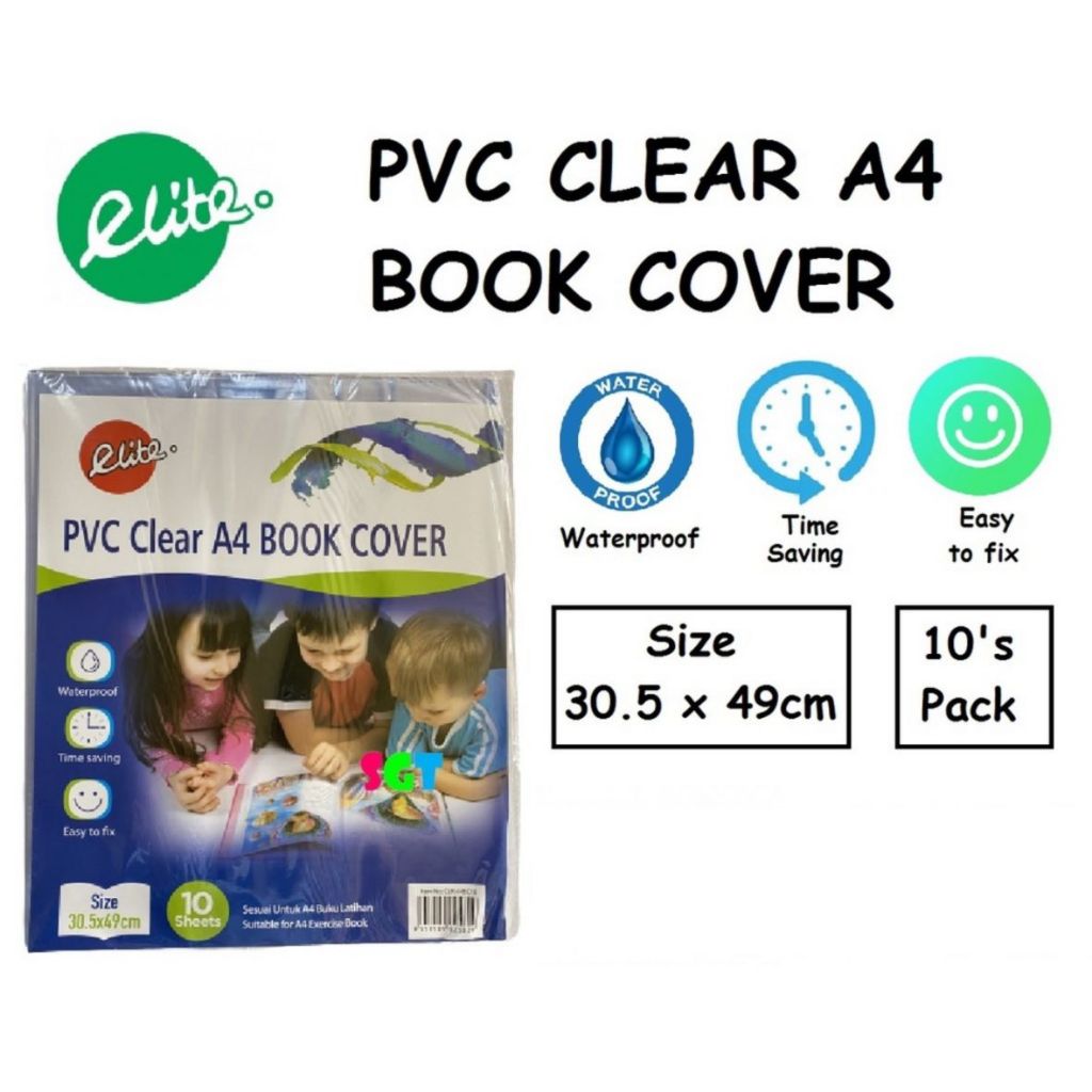 Elite PVC Clear Book Cover A4/Exercise Book/Work Book/Text Book (10's ...