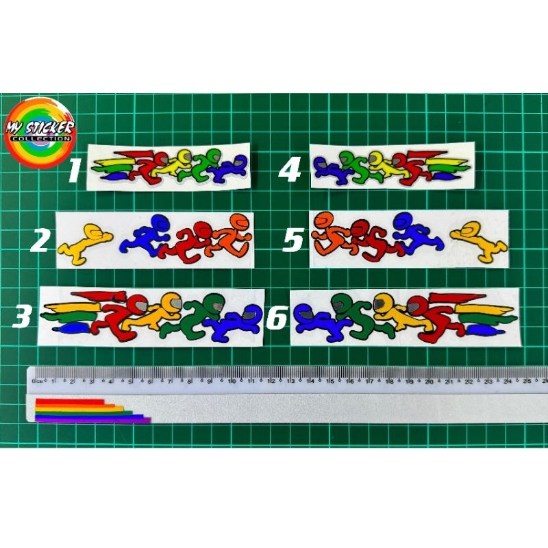 STICKER ORANG LARI EMPAT WARNA (PRINTING & CUTTING) REFLECTIVE | Shopee ...