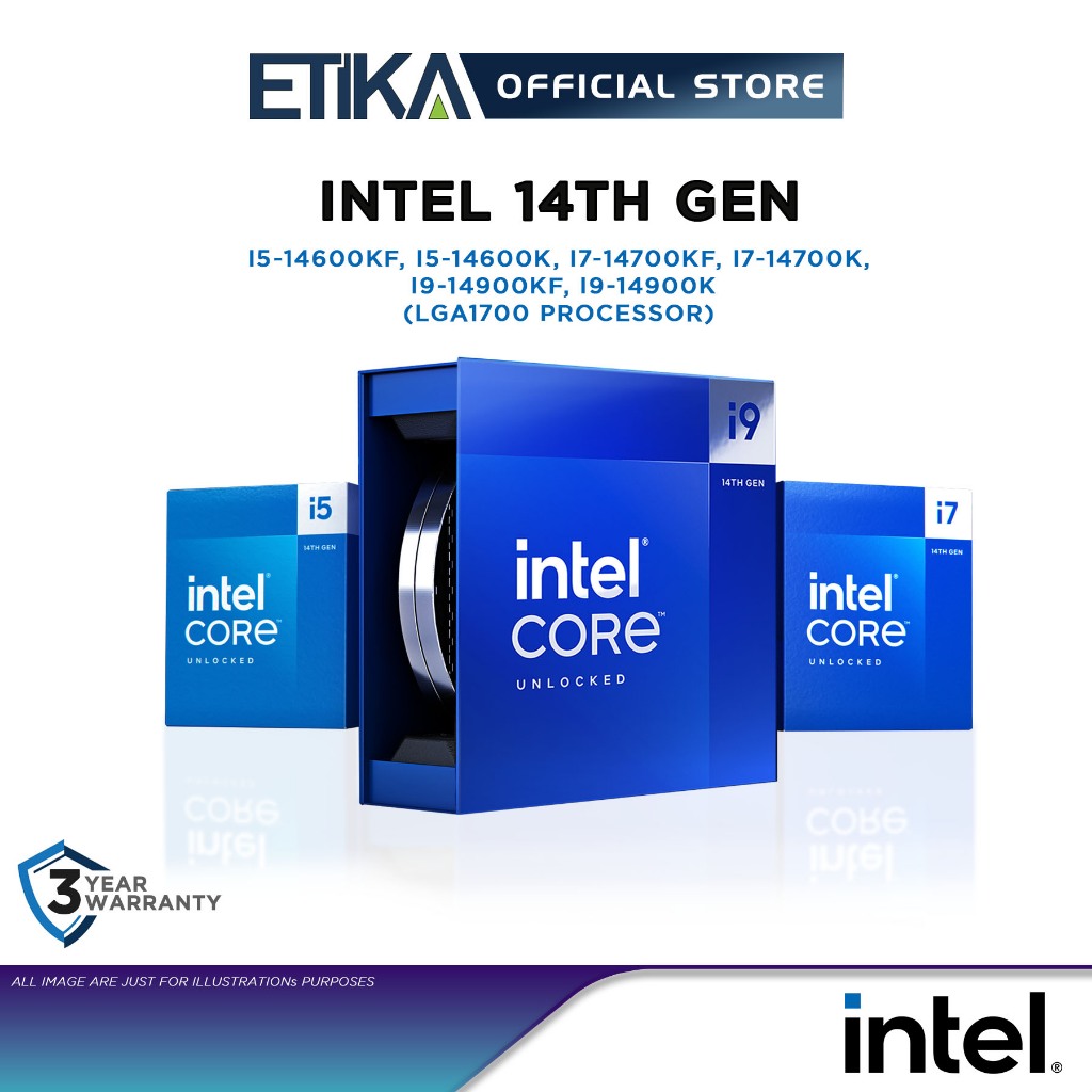 Intel 14th Gen LGA1700 Processor | i5-14600KF, i5-14600K, i7-14700KF, i7-14700K, i9-14900KF, i9 ...