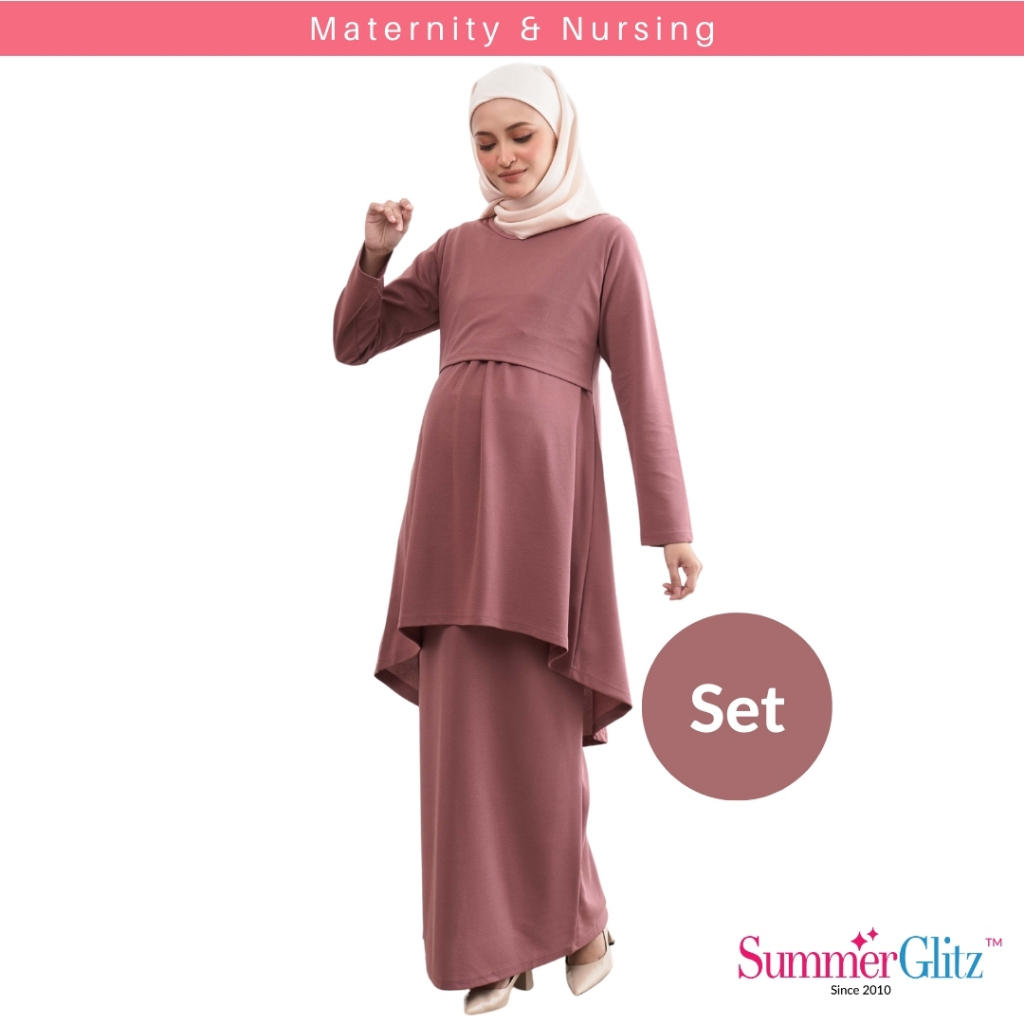 SummerGlitz Maternity & Nursing Set Raya Hi-Lo Extra Long Pocket ...