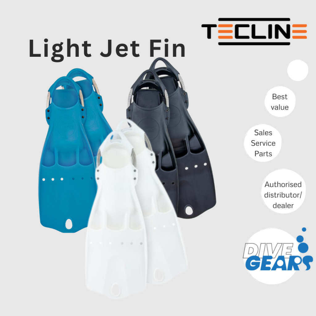 Tecline Light Jet Fin Rubber Fin with Stainless Steel Spring Straps ...