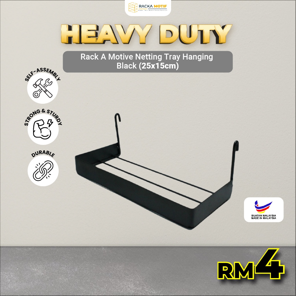 Rack A Motive Netting Tray Hanging Tray Organizer Black | Shopee Malaysia
