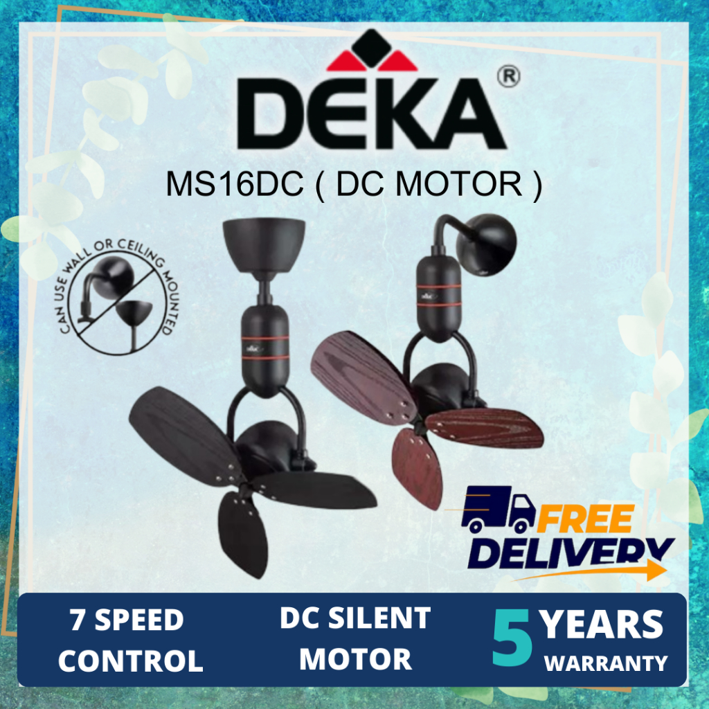 DEKA MS16DC Wall Ceiling Fan 6 Speed Dc Motor With Remote Control Dual ...