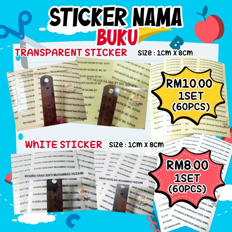 Sticker Nama/Sticker Nama Buku | Shopee Malaysia