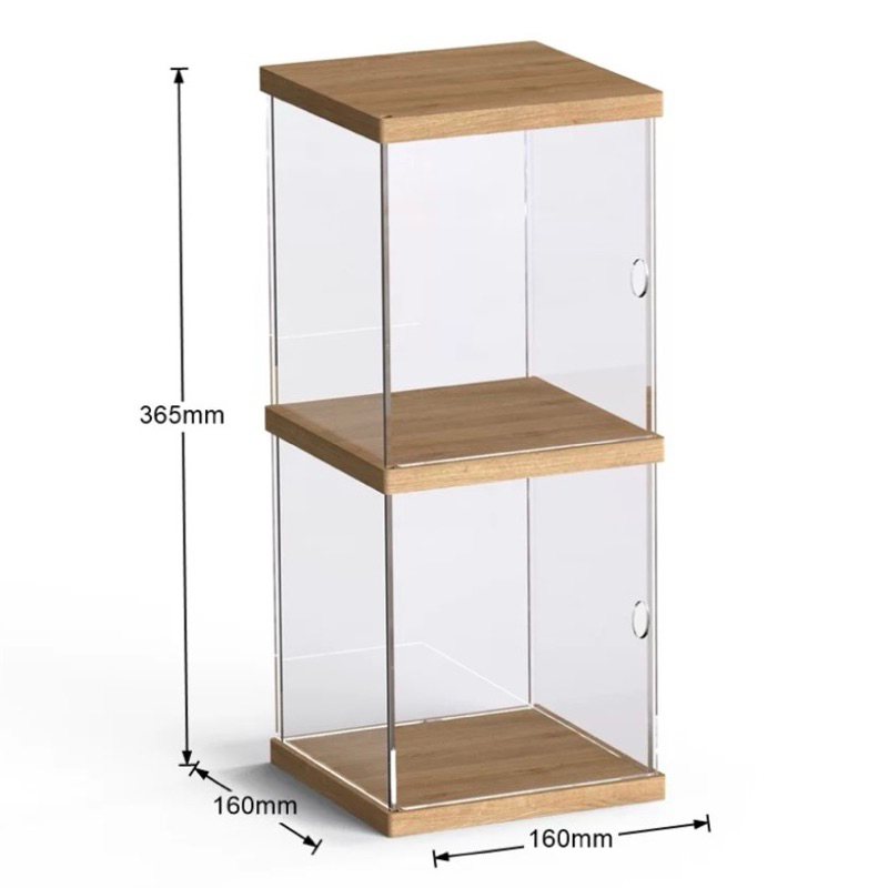 Small Wooden Display Box Showcase Dust-proof for Figures/Cosmetic ...