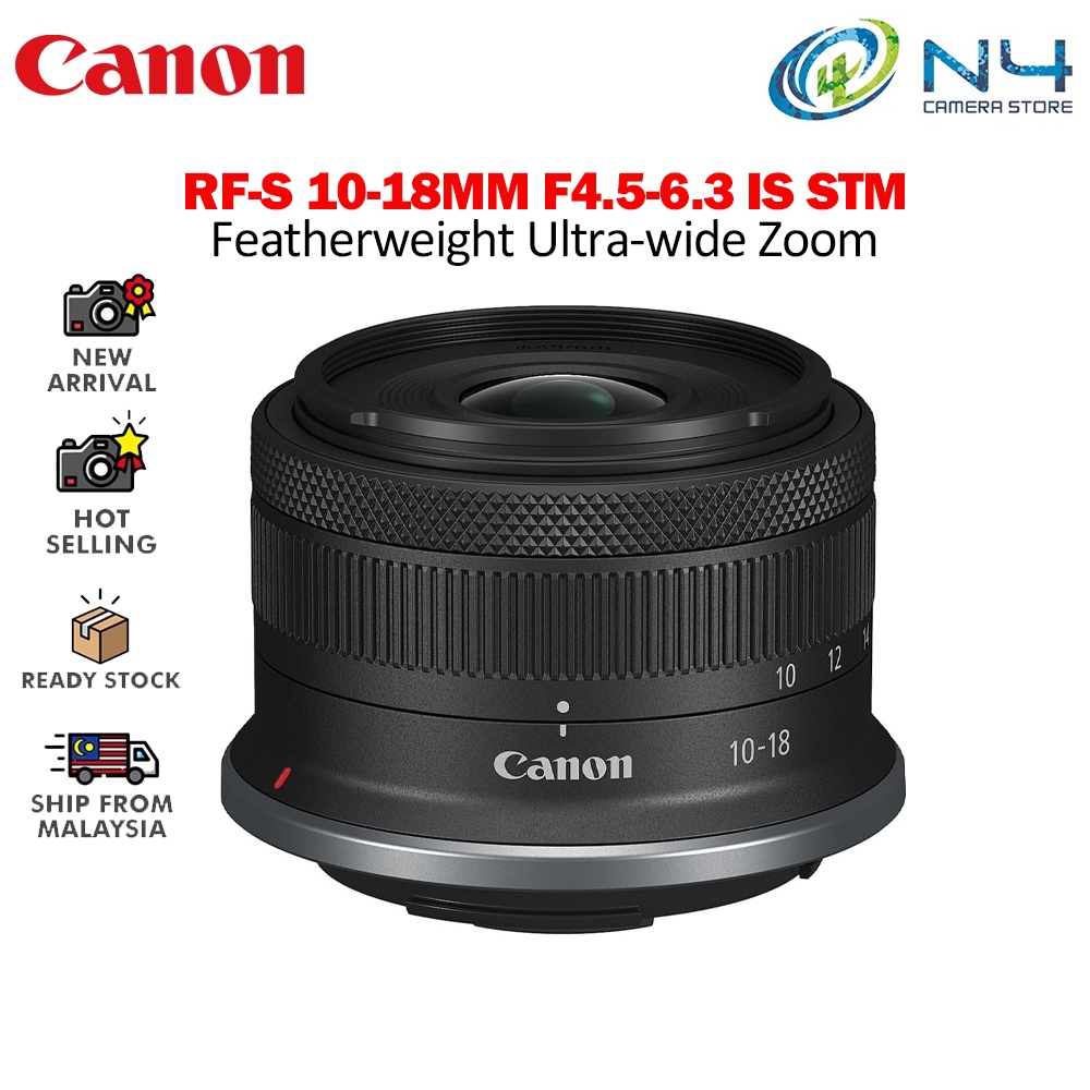 Canon RF S 10-18mm F4.5-6.3 is STM Ultra-Wide-Angle Zoom Lens, Mirrorless, Great for Vlogging ...