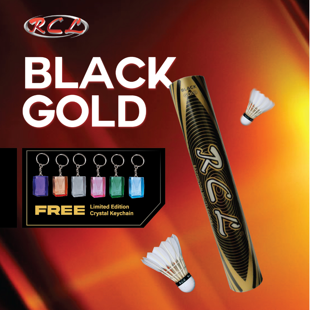 Ready Stock Wholesales🔥FREE Key Chain🎁RCL [BLACK GOLD] [Badminton ...