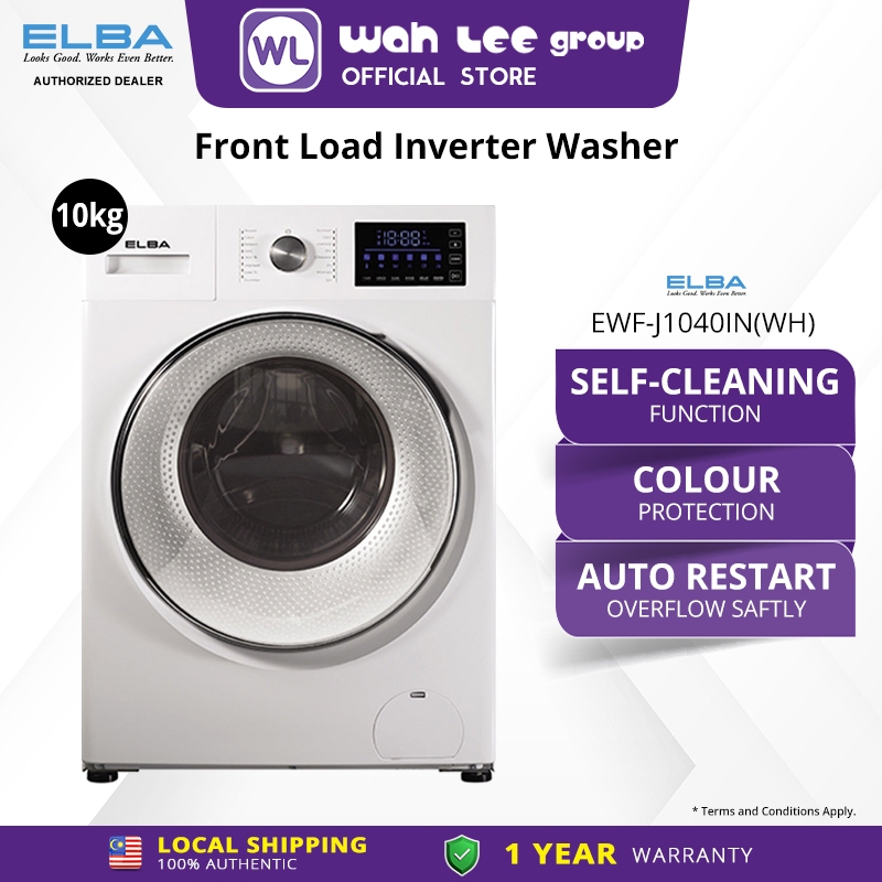ELBA 10KG Front Loading Washer EWF-J1040IN(WH) - 16 Washing Programmes ...