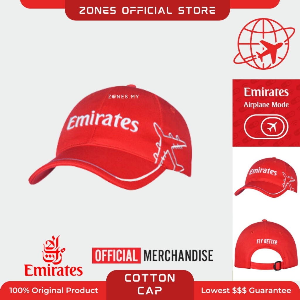 [Official Licensed] Emirates Embroidered Plane Cotton Cap | Signature ...