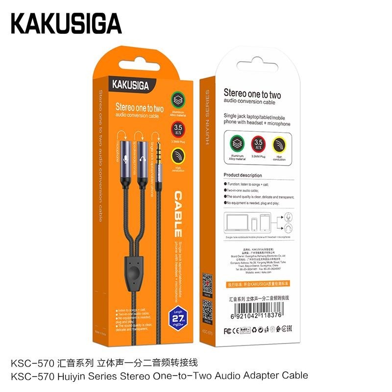 KAKUSIGA KSC-570 HUIYIN SERIES STEREO ONE TO TWO AUDIO ADAPTER CABLE ...