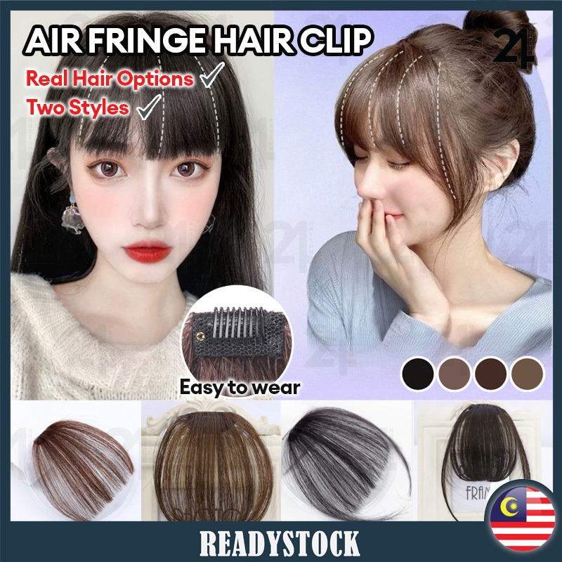 Hair Air Fringe Hair Natural Fuffy HairClip Fake Hair Bangs Extension ...