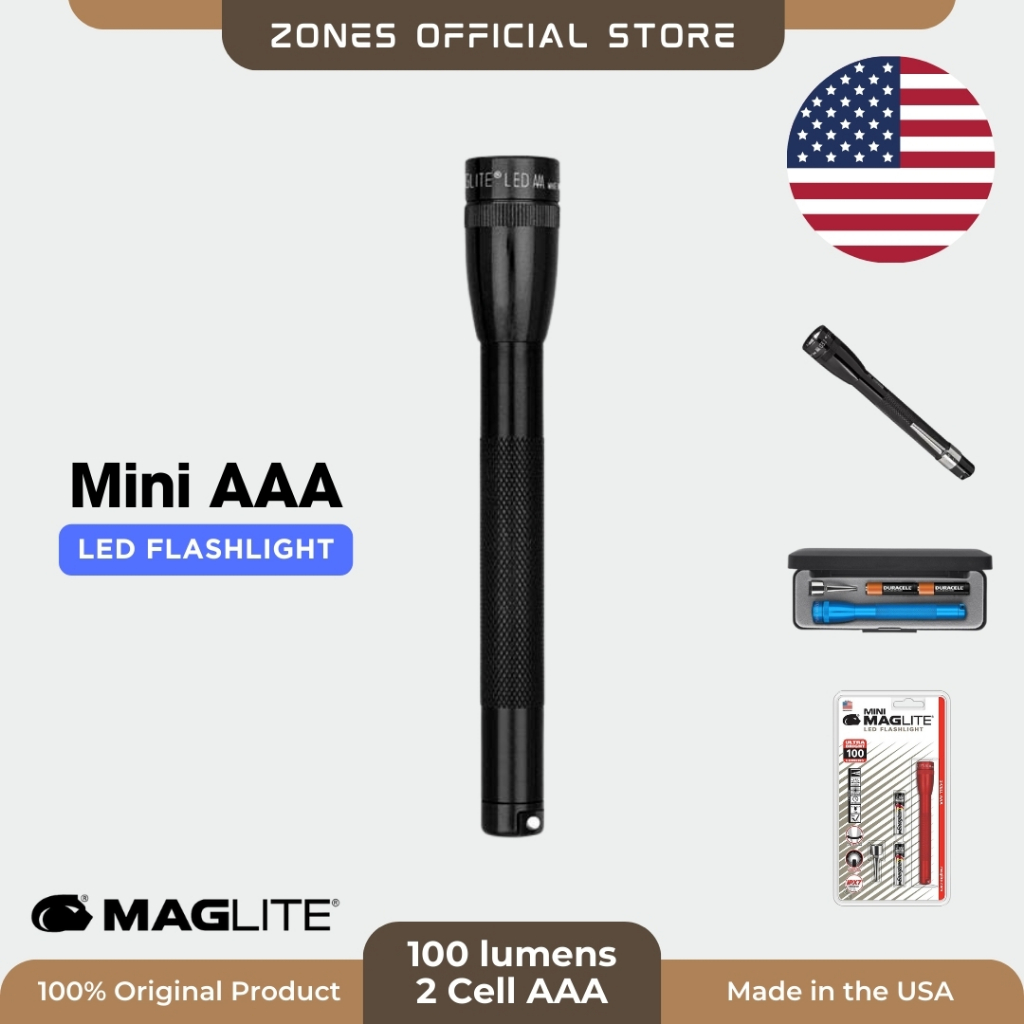 🇺🇸 Maglite Mini AAA 2-Cell LED Flashlight | Ultra Bright 100 Lumens ...