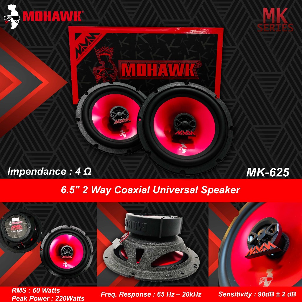 Mohawk MK-625 6.5" 2 Way Coaxial Universal Speaker Proton / Nissan | Shopee Malaysia