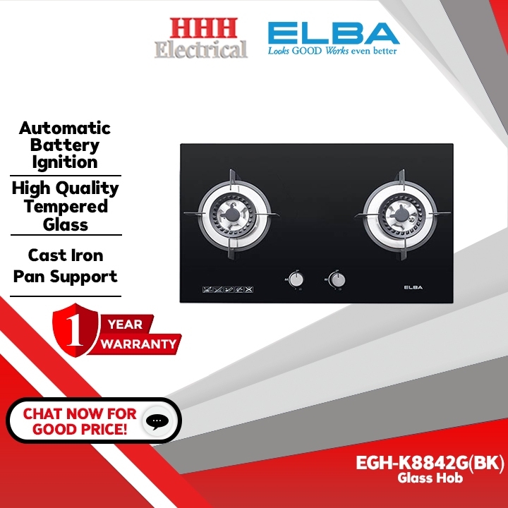 ELBA Glass Hob Glass Gas Stove Gas Cooker EGH-M8442G(BK) @ EGH-K8842G ...