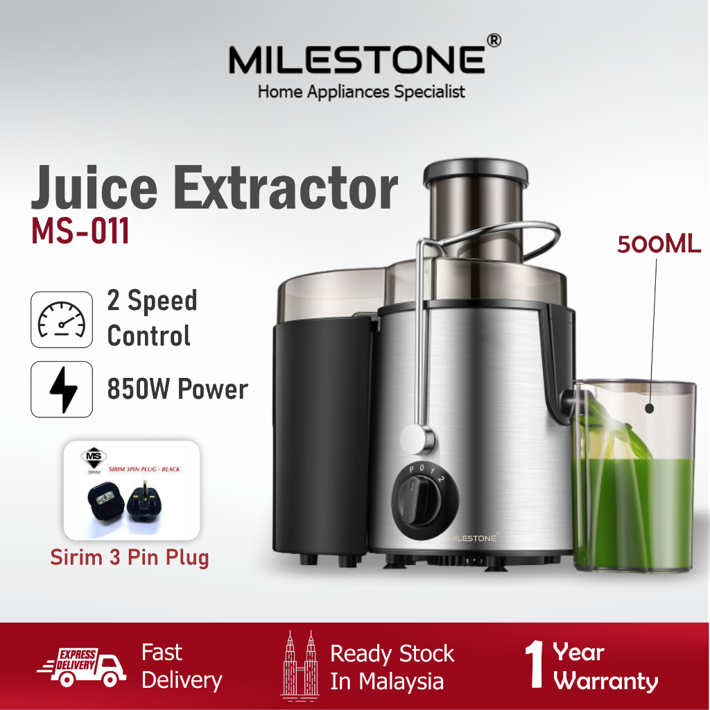 Milestone Stainless Steel Juice Extractor 850W MS-011/MS-012 | Shopee ...