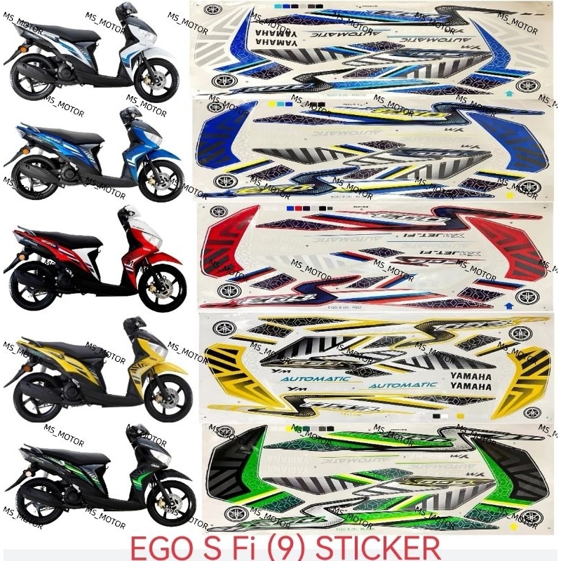 EGO S Fi BODY COVER STICKER STRIPE COVER SET (9) WHITE BLUE RED YELLOW ...