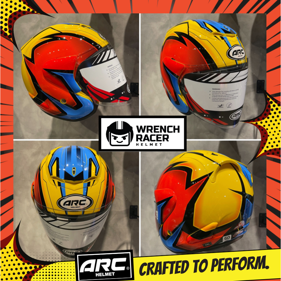 Helmet ARC Ritz Flash Yellow [NEW Design] | Shopee Malaysia
