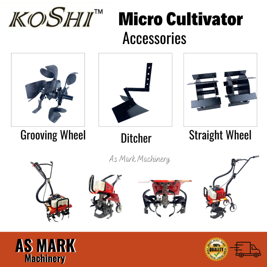 Ditcher / Straight Wheel / Grooving Wheel KOSHI Micro Cultivator 63.3cc ...