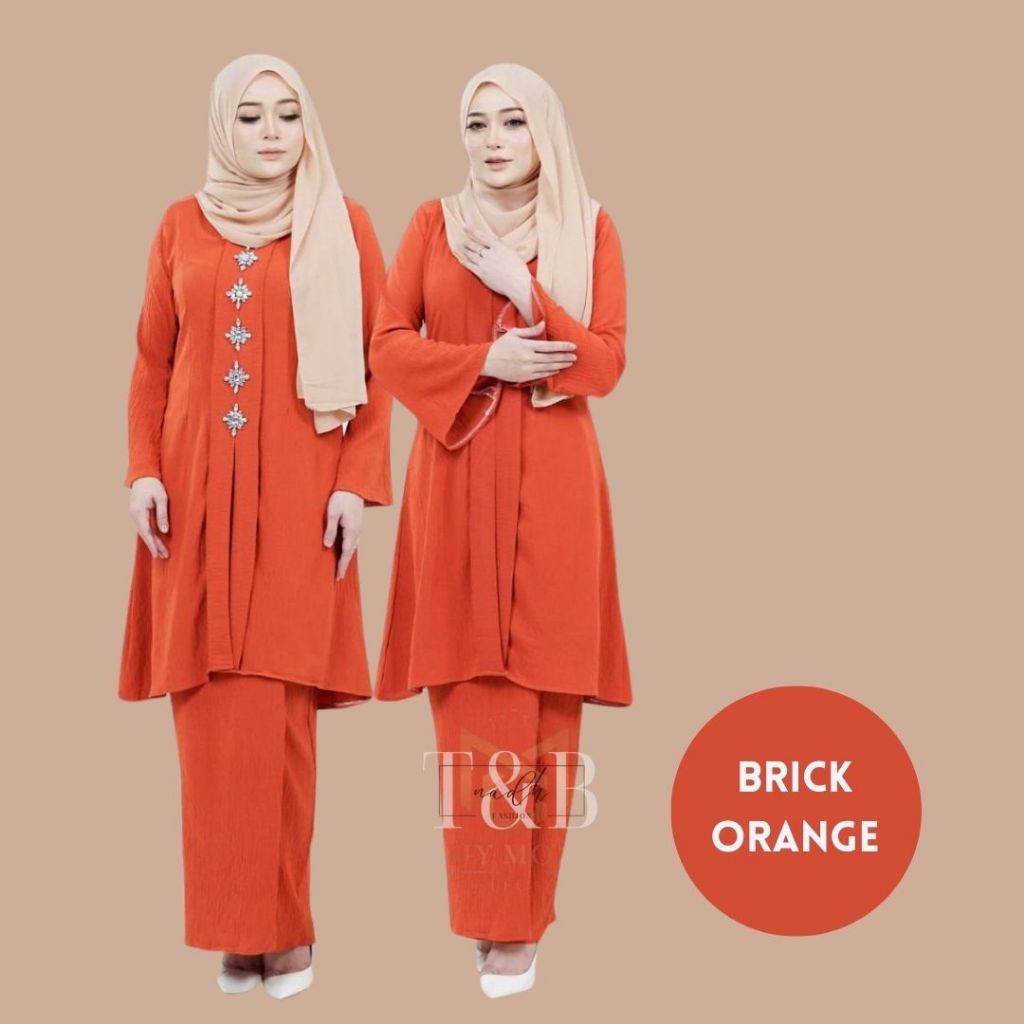 oren bata brick orange KEBARUNG MODEN LOOSE DIAMOND PLAIN SEDONDON RAYA ...