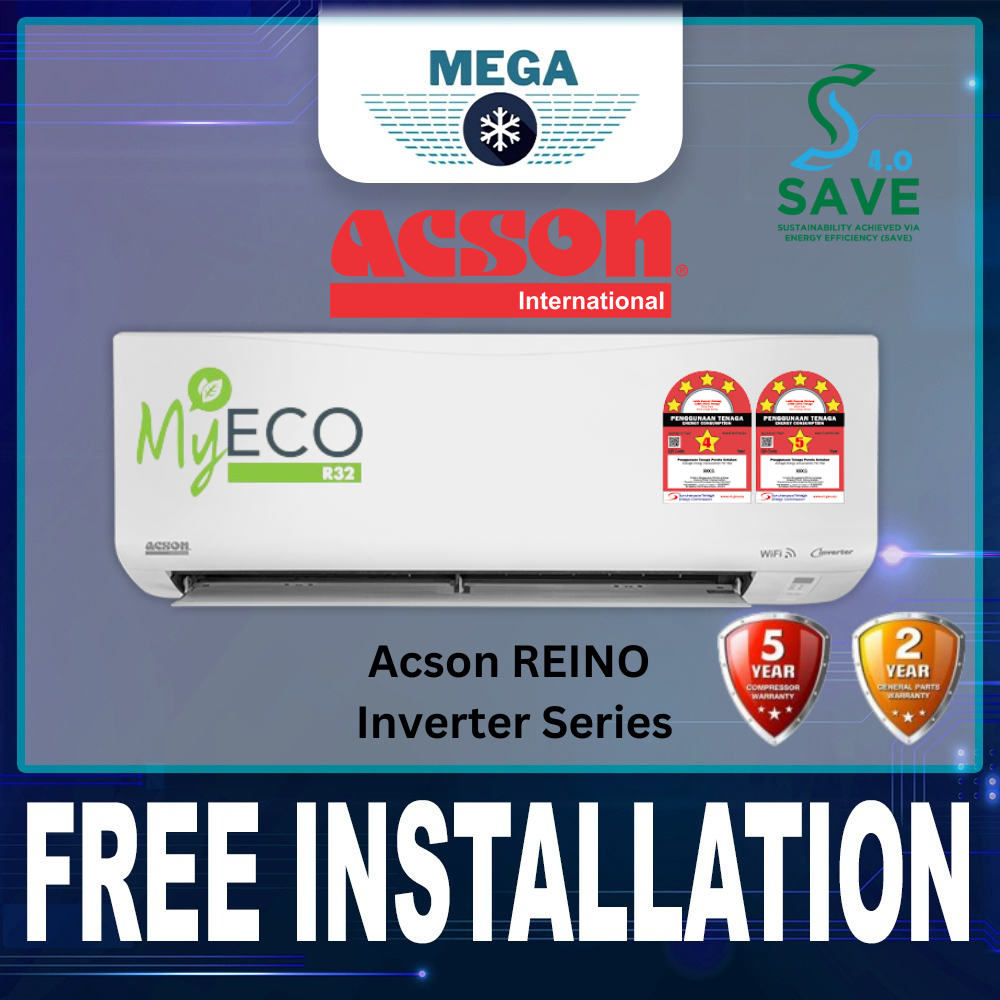 [FREE INSTALLATION] ACSON WALL MOUNTED R32 INVERTER SERIES (REINO/REINO+/PREMIUM AVORY)1.0HP - 2 ...