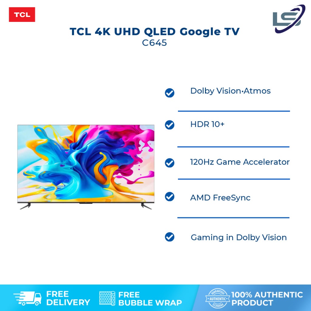 TCL 50"/55"/65"/75"/85" 4K UHD QLED Google TV | 50C645/55C645/65C645/75C645/85C645 | 120Hz ...
