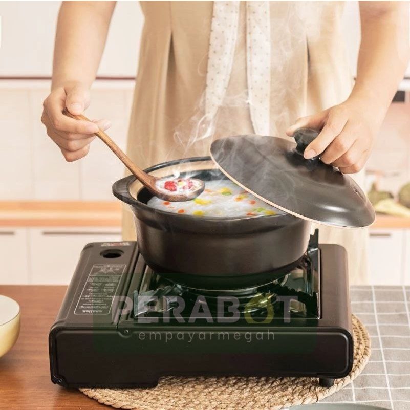 Periuk Sup Sihat/ Periuk Tanah Liat Seramik Hitam Bertutup/ Periuk ...