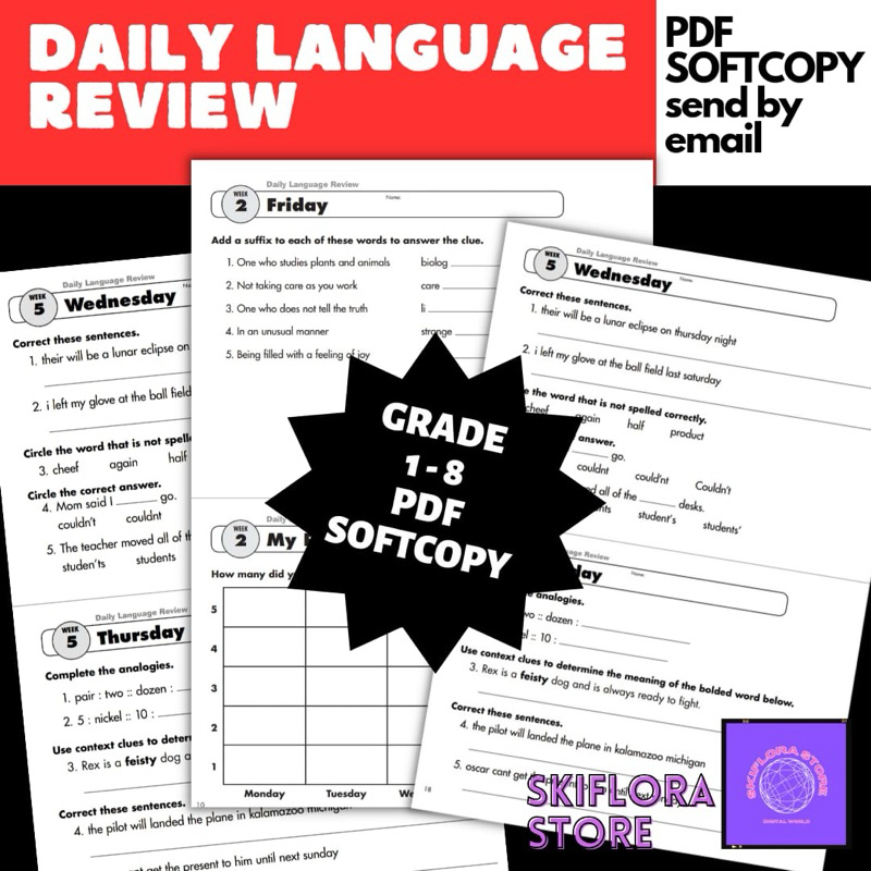 [SS236] Daily Language Review for Primary Students Grade 1 to Grade 8 ...