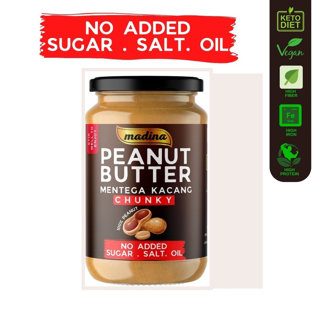 Madina Chunky Peanut Butter 350gm (HALAL Certified) | Shopee Malaysia