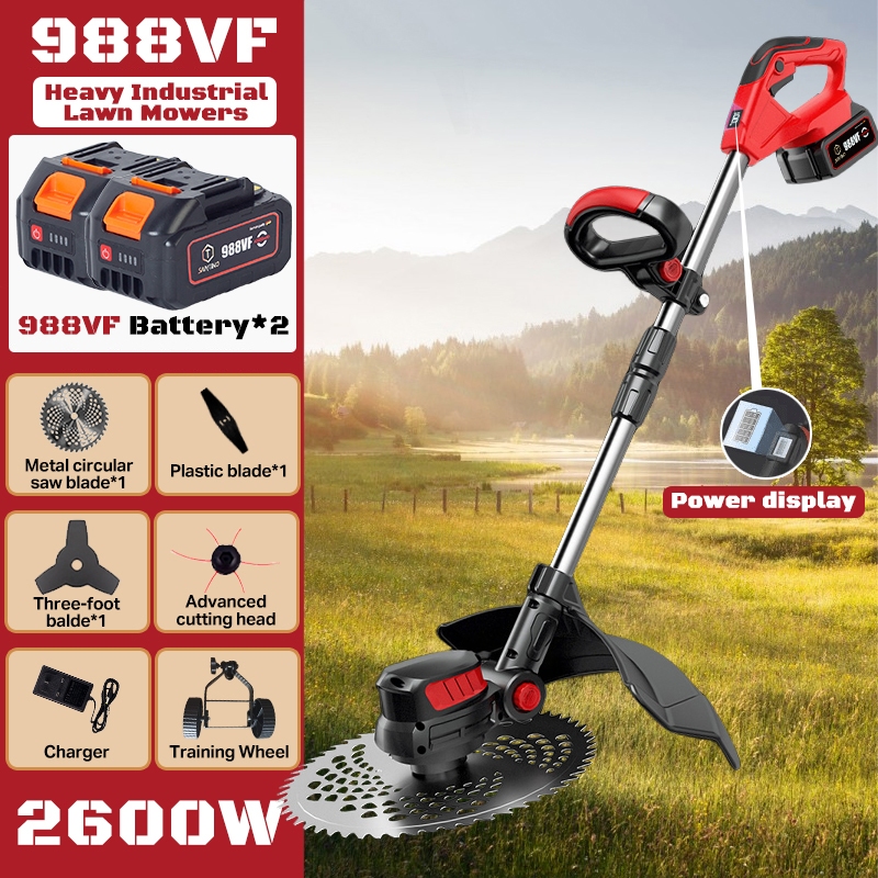 SANTINO mesin rumput bateri Heavy duty cordless lawn mover grass cutter ...