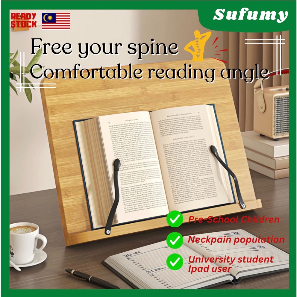 Adjustable Portable Wooden Reading Stand Book Holder Support Document ...