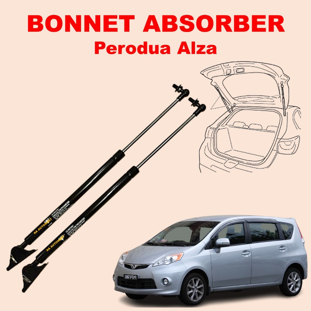 WARRANTY PERODUA ALZA REAR BONNET ABSORBER ABSORBER BONET BELAKANG ALZA ...