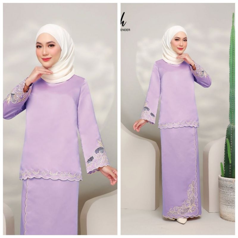 Qaseh Kurung Moden Satin! 1237 Baju Kurung Satin Lace Sulam Qaseh! Baju Kurung Kedah! Kurung ...